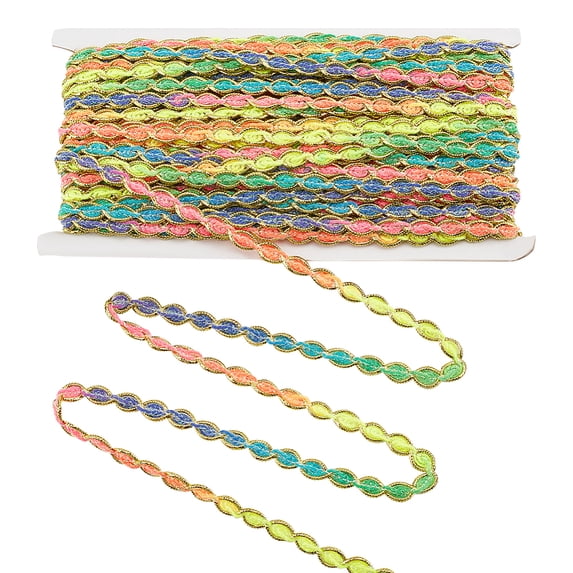 20 Yards Ethnic Lace Ribbon Colorful 3/8 inch(10mm) Gimp Braid Trim ...