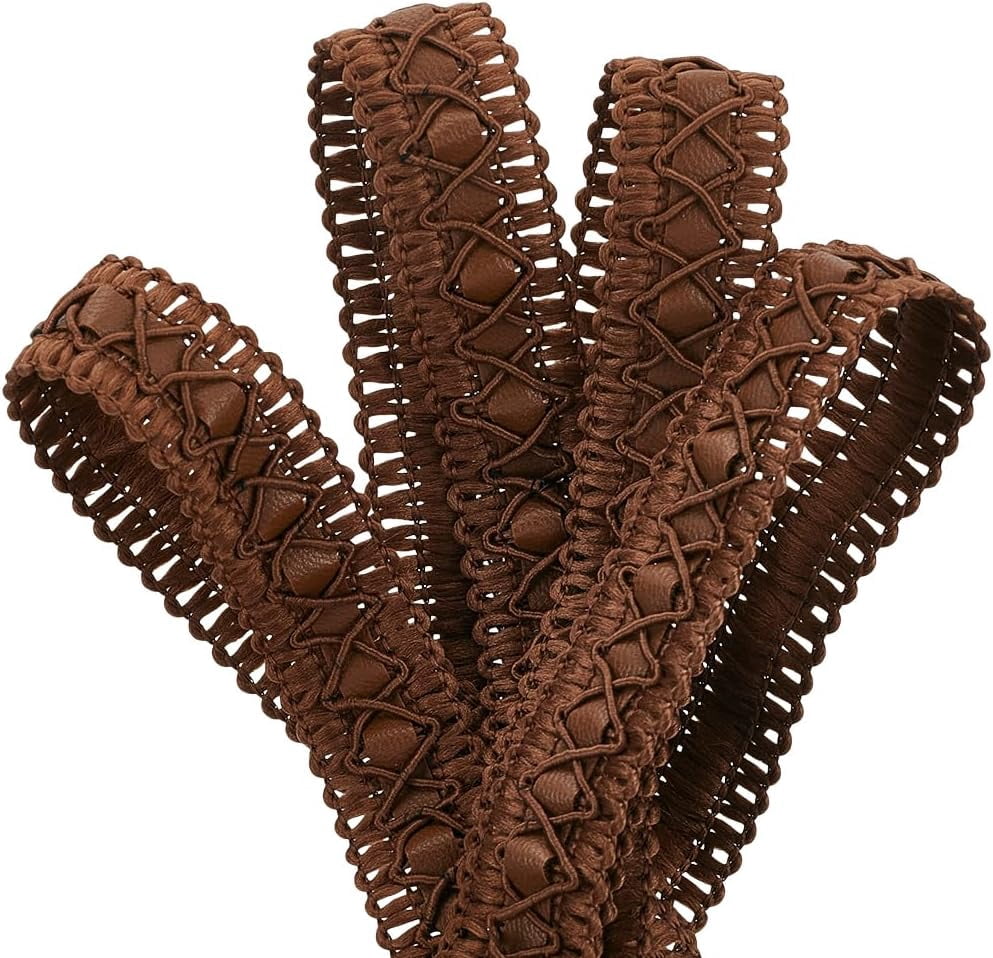 20 Yards Faux Leather Braid Trims 3/4 inch Wide Flat Upholstery Strap ...