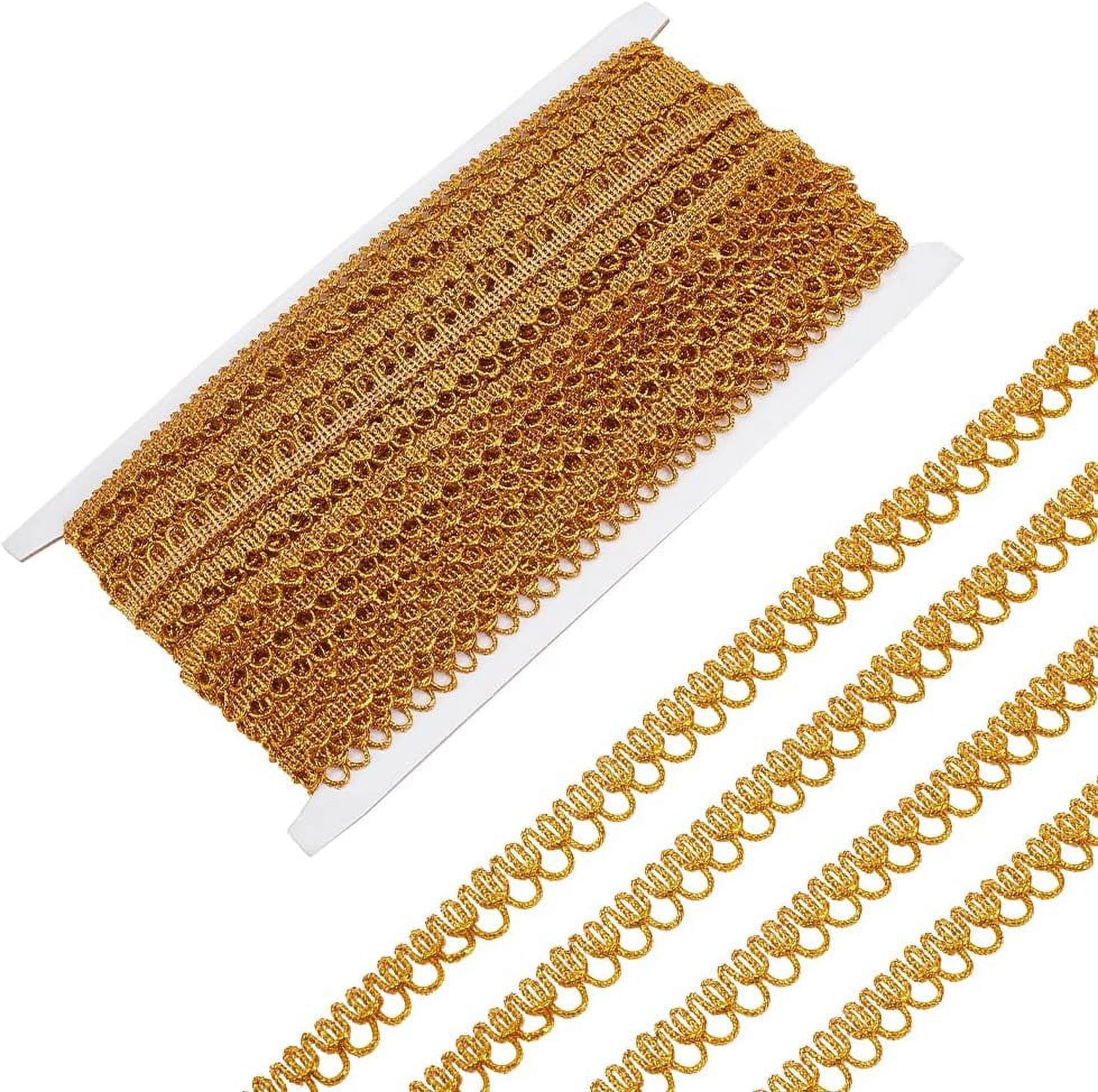 20 Yards Gold Metallic Lace Trim 0.43inch Wide Metallic Edge Trim Woven ...