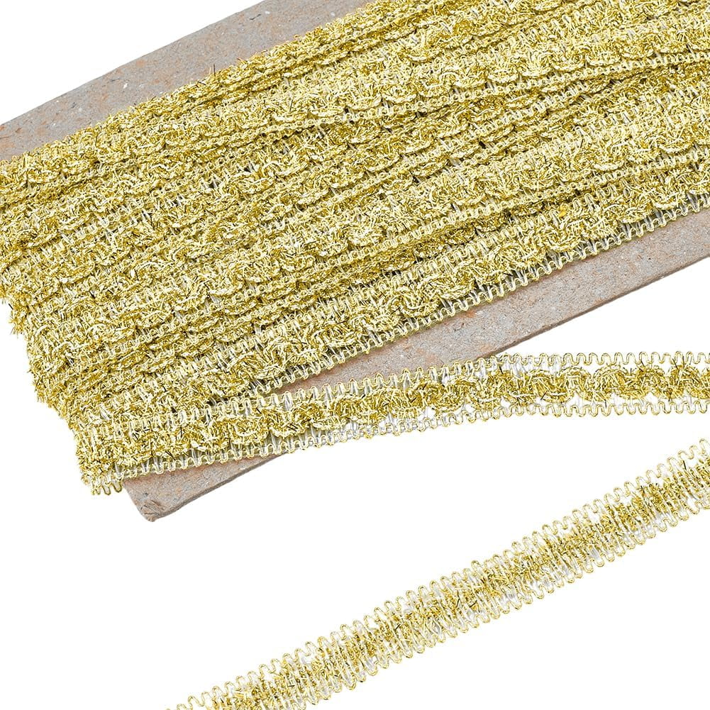 20 Yards Golden Metallic Braid Trim 3/4 inch Wide S Wave Pattern ...