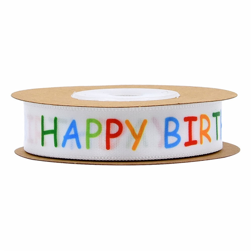 20 Yards Happy Birthday Ribbon Roll for Gift Wrapping Crafts Party ...