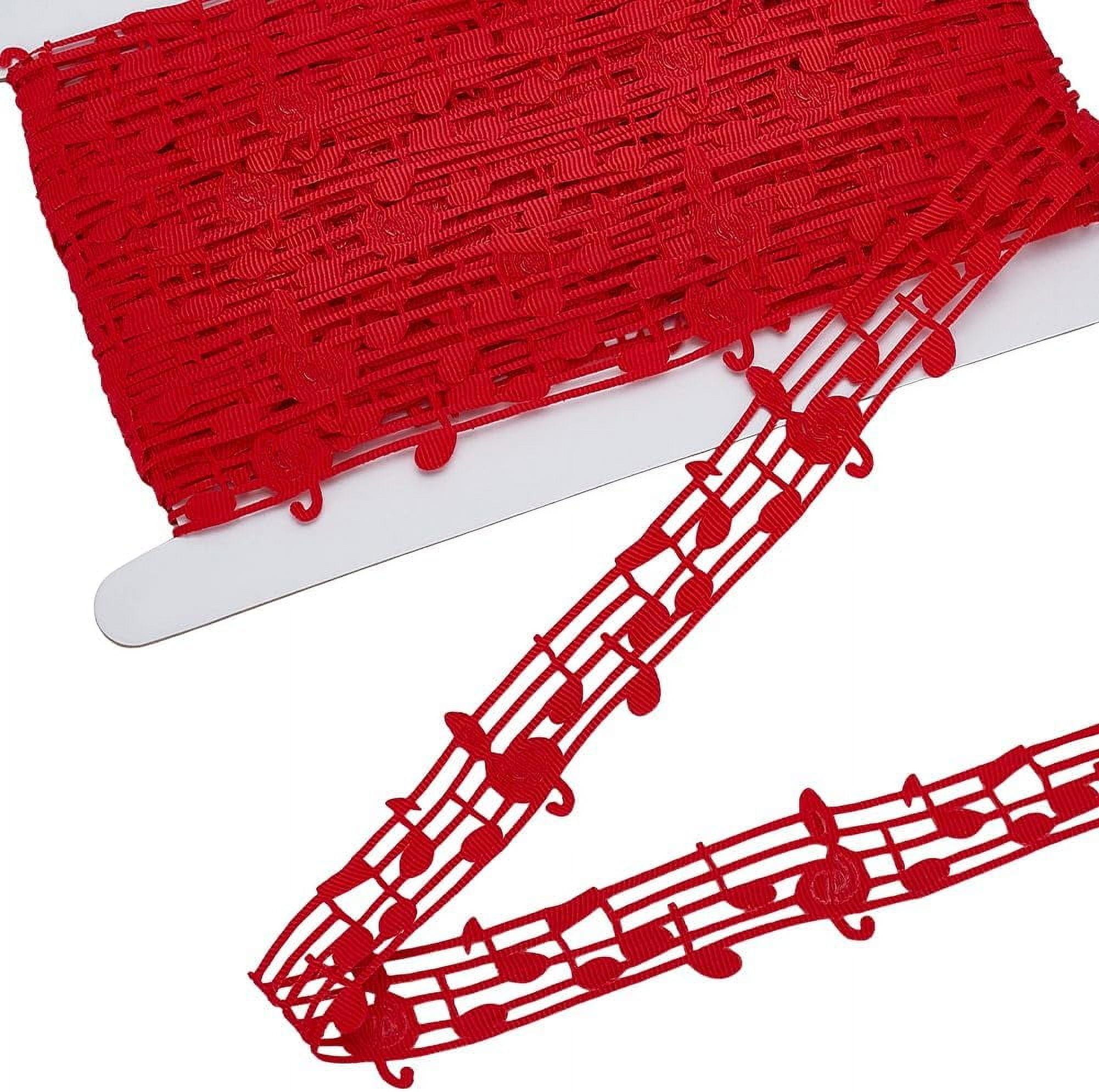 20 Yards Hollow Music Note Ribbon 1-1/8 inch Cut Out Craft Ribbon Red ...