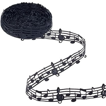 Homeford Music Sheet Notes Faux Linen Wired Ribbon, 2-1/2-inch, 10-yard ...
