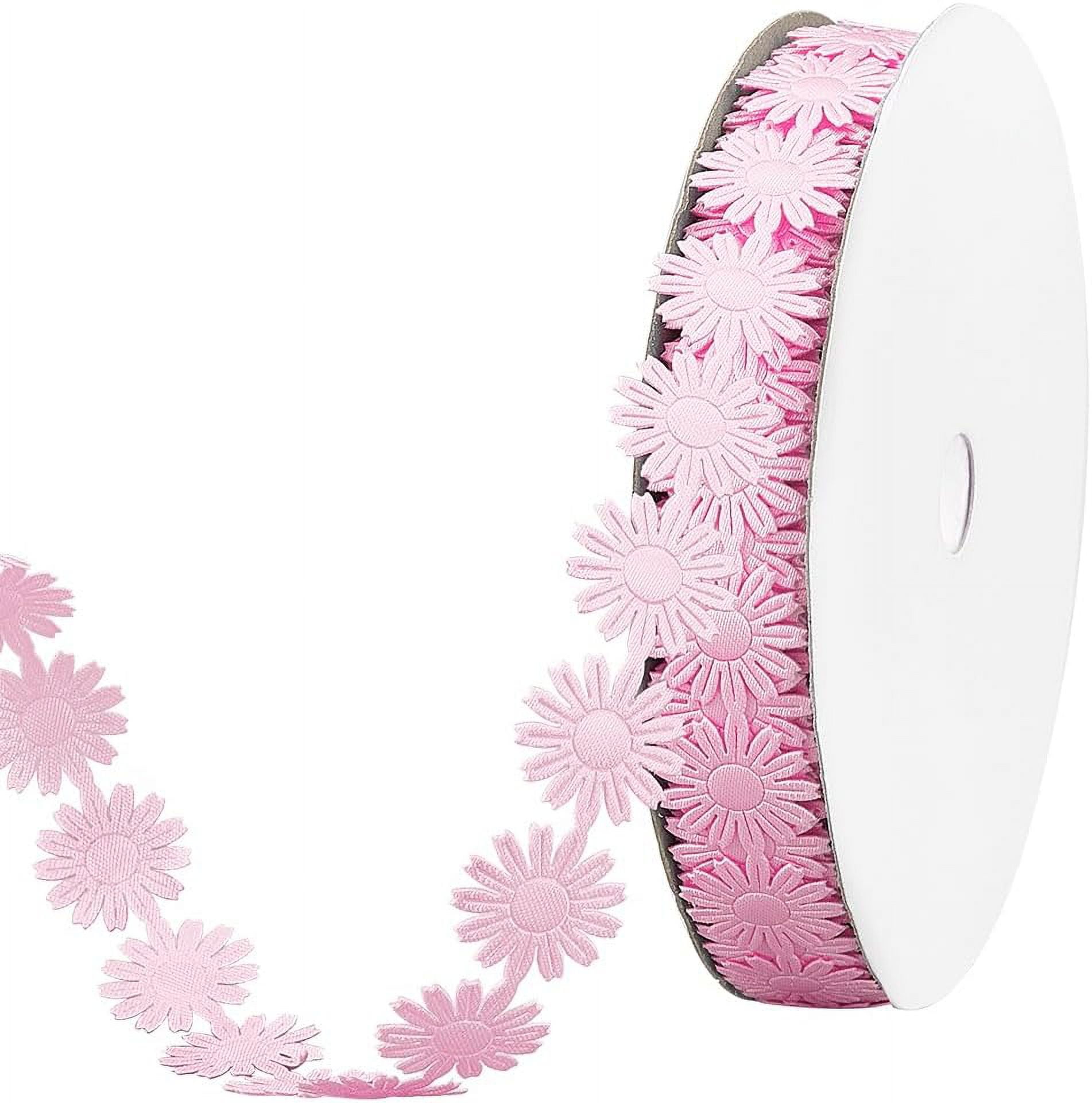 20 Yards Flower Polyester Ribbons for Gift Packaging Pearl Pink 5/8 ...