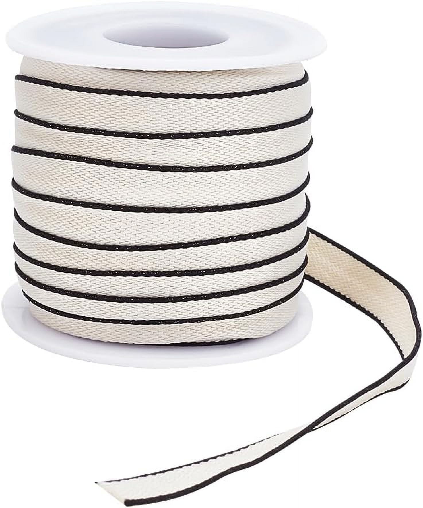 20 Yards Striped Ribbon 3/8 inch White Craft Wrapping Ribbons with ...