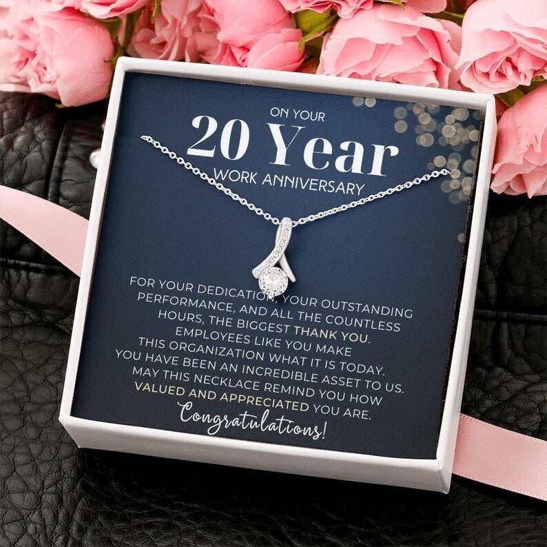 20 Year Work Anniversary Appreciation Alluring Beauty Necklace ...
