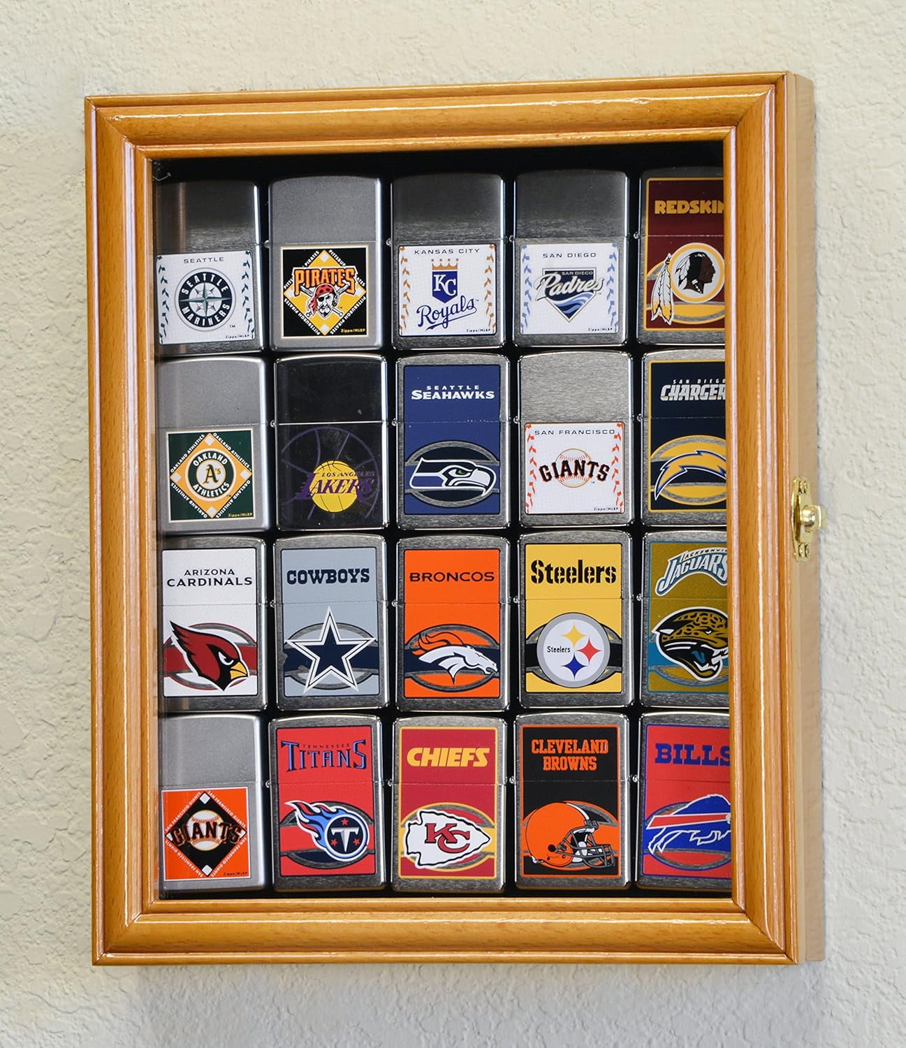 20 Zippo Lighter Display Case Cabinet Holder Wall Rack Box - Lockable - Walmart.com