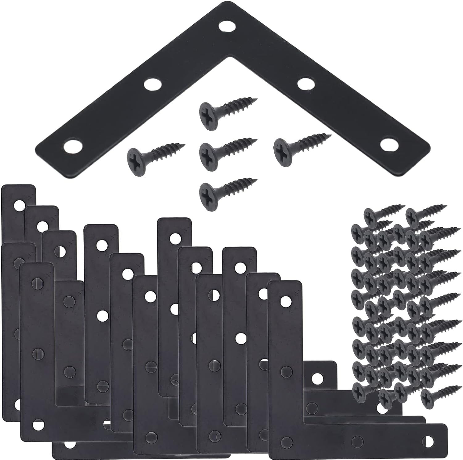 20 black flat support angle brackets, 8080mm decorative angle bracket ...