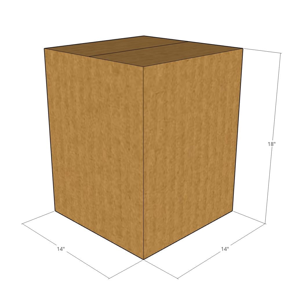14x14x18 Kraft Brown Corrugated Shipping Boxes, 32 ECT Single-Wall, Qty ...