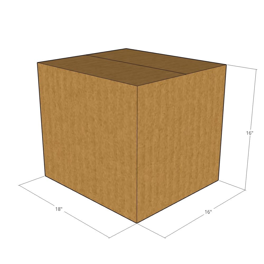 18x16x16 Kraft Brown Corrugated Shipping Boxes, 32 ECT Single-Wall, Qty ...