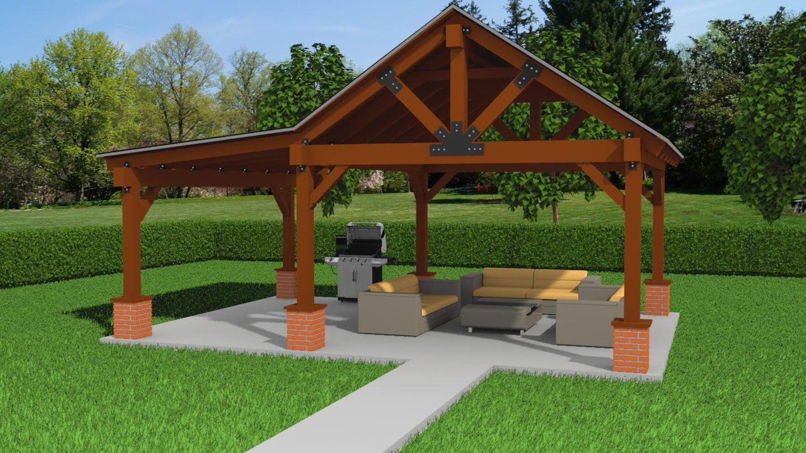 20 by 28 Pavilion Designs Pole Barn Garden Gazebo Pergola Structures ...