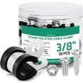 20 count 3/8 Inch Clamps with 45 count Screws 304 Stainless Rubber ...