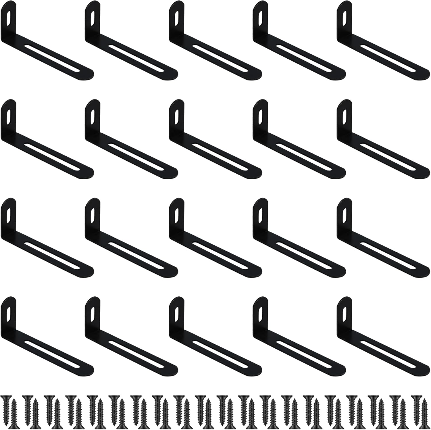 20 count 3"x1.2"x0.6"Adjustable Right Angle Brackets, Slotted L Bracket ...