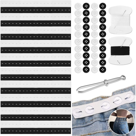 20 count Adjustable Elastic Jean Tightener, Pants Extender Extenders ...