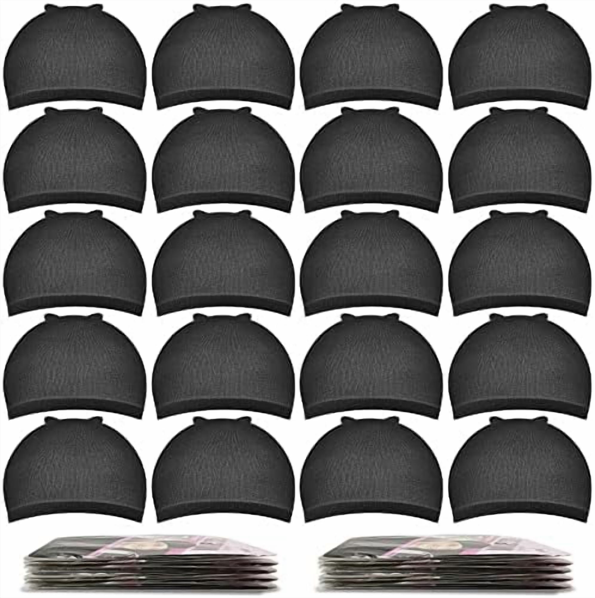 20 count Black Stocking Wig Caps, Stretchy Nylon Wig Caps For Women Men ...