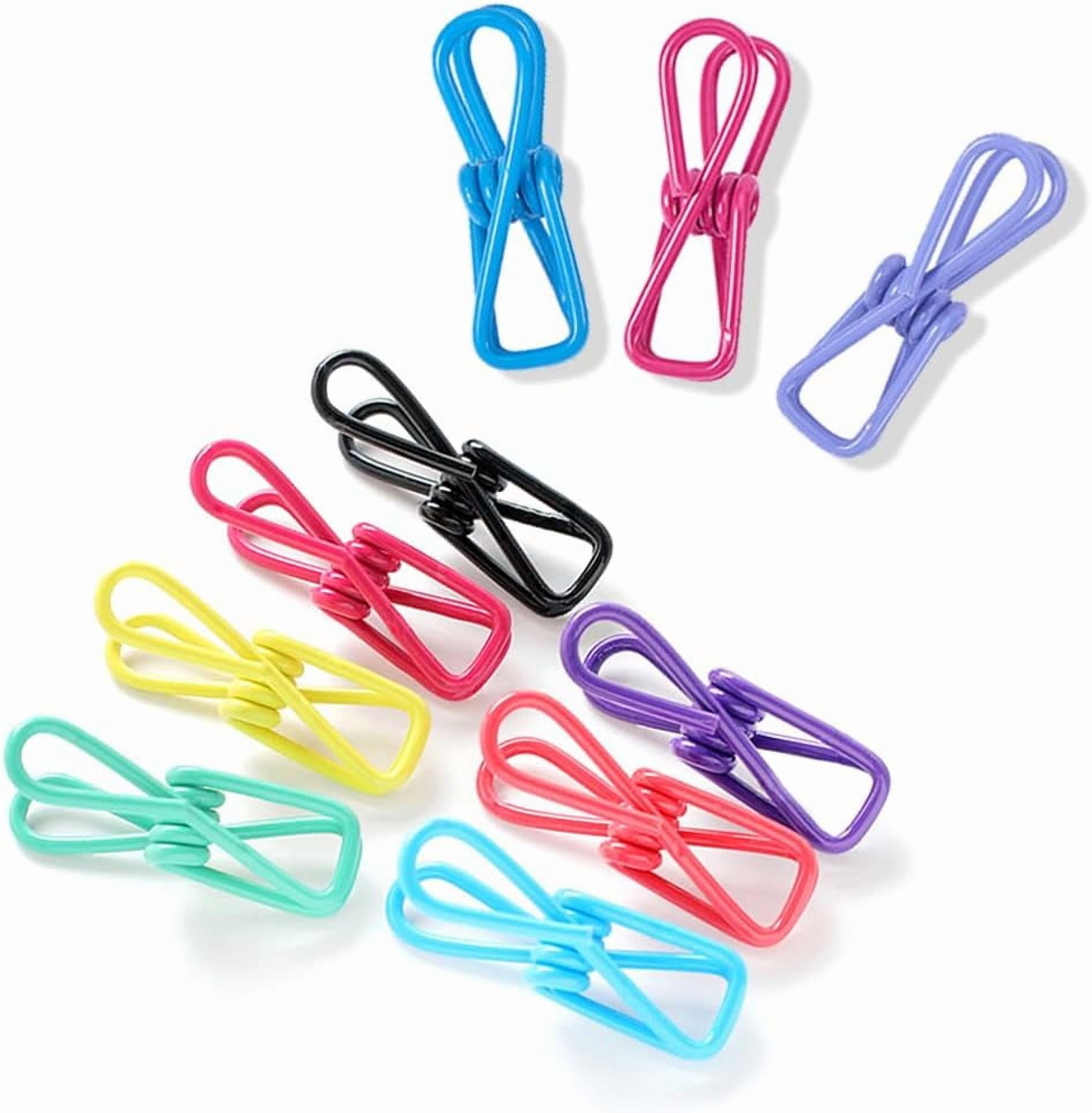 20 count Chip Clips, Mixed Color Multi-Purpose Metal Wire Clip ...