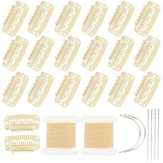 20 count Clips for Clip-in Hair Extensions, Wig, Hair Bang, Topper ...