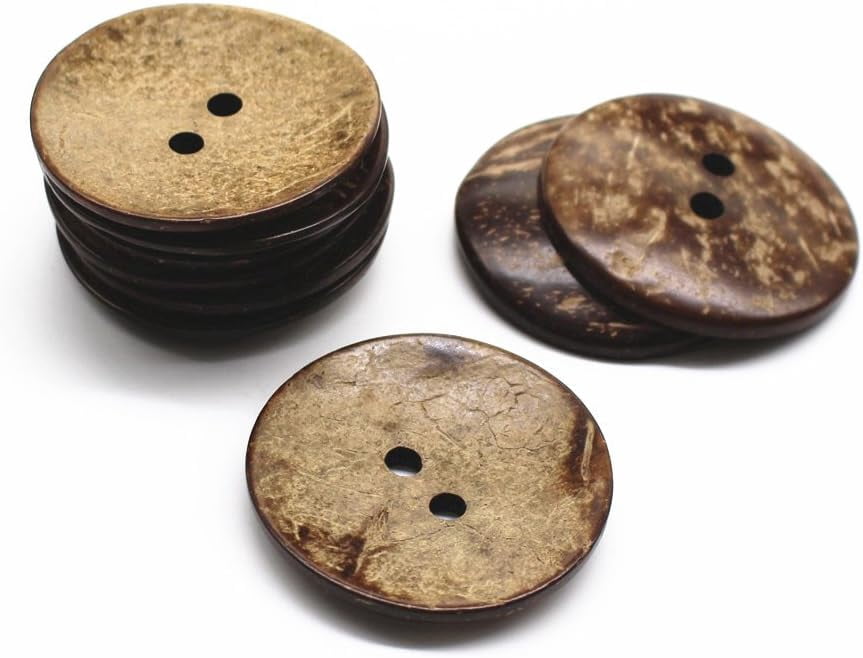 20 count Coconut Shell Buttons 38MM Large Coconut Buttons for Sewing ...