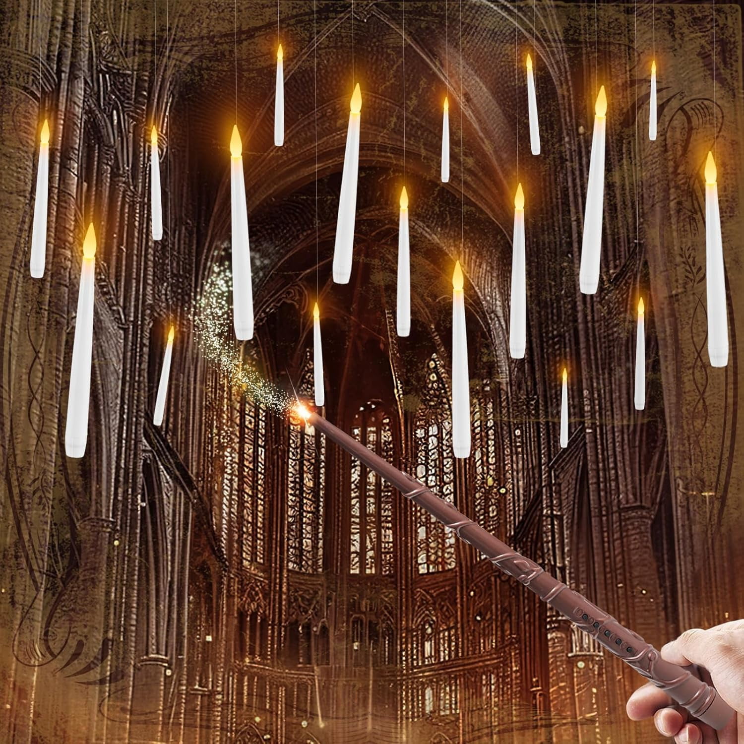 20 count Floating Candles with Wand, Candle with Timer, Magic Deco ...