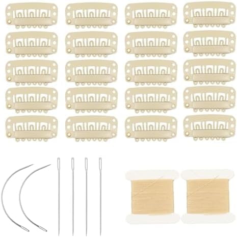 20 count Hair Extension Clips U-Shape Stainless Snap Clips for Wig ...