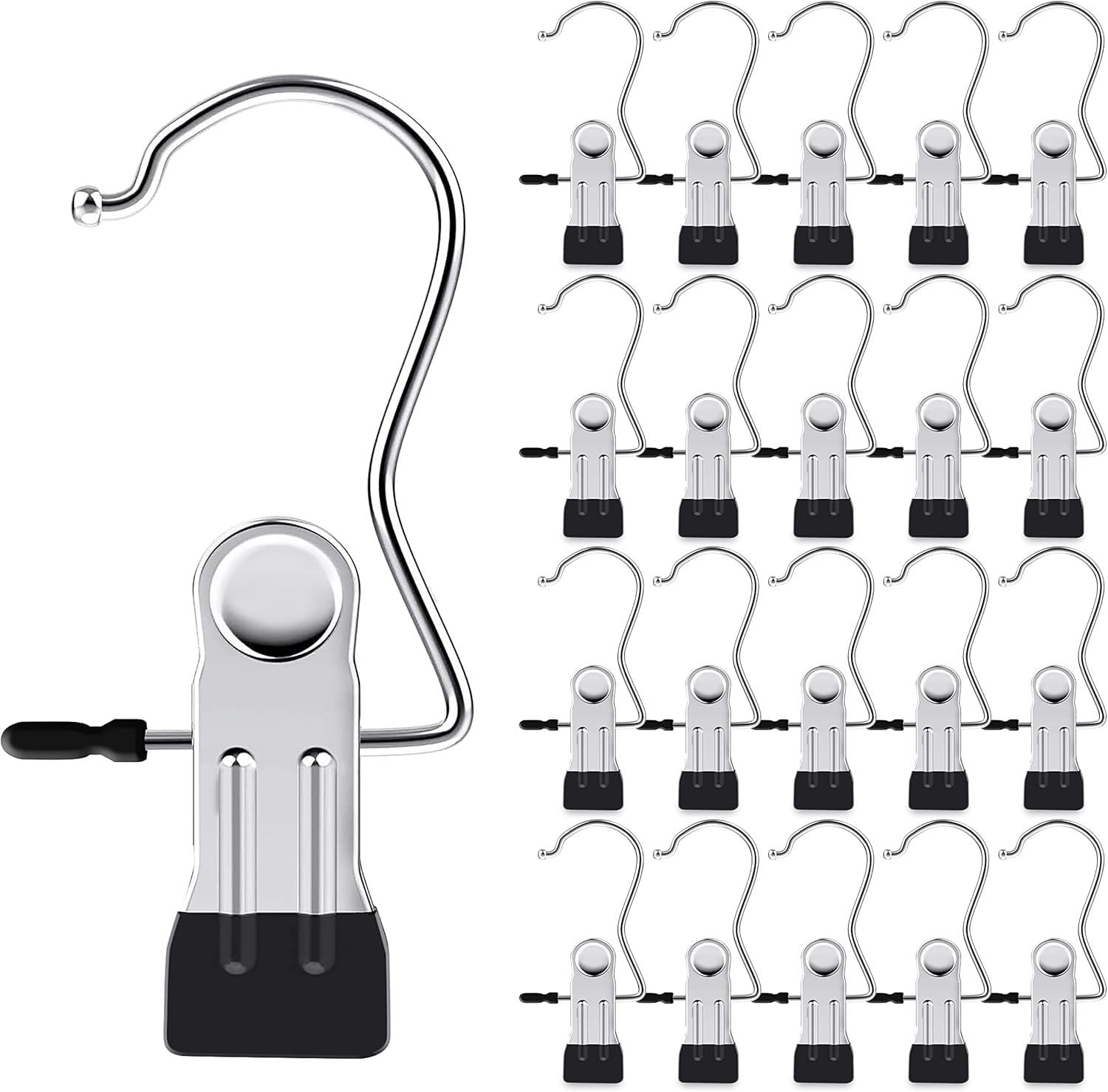 20 count Laundry Hook Boot Clips Hanger Clips Hold Clothes Pins Hooks ...