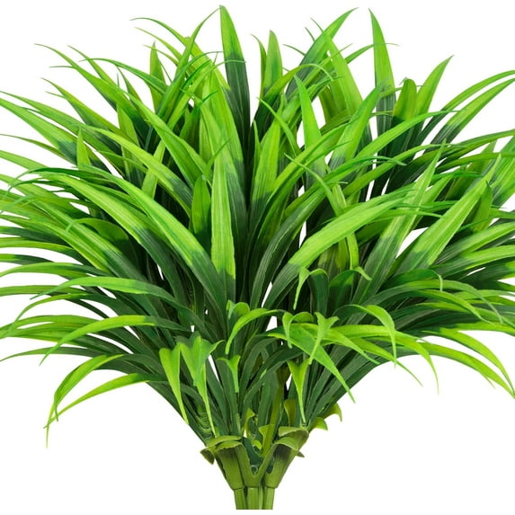 20 count Outdoor Artificial Grass Greenery Stems Faux for Spring Summer ...