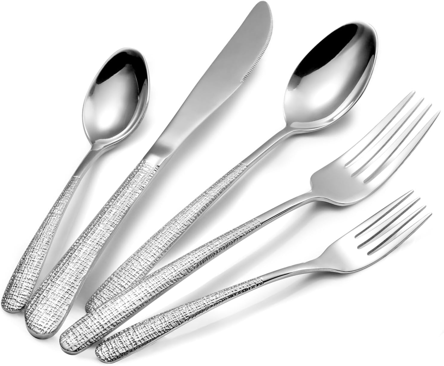 20 count Silverware Set for 4, 18/10 Stainless Steel Material Flatware ...