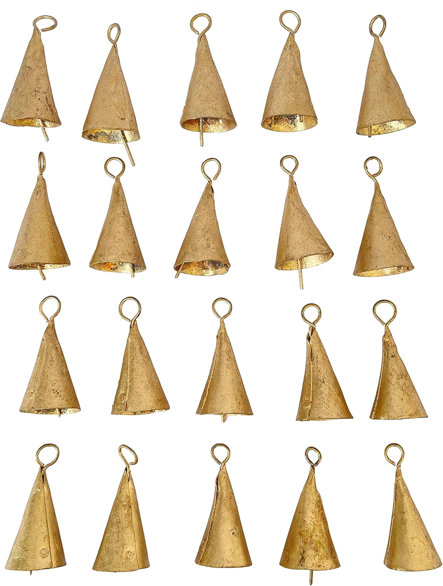 20 count Small Metal Craft Bells 2"- Rustic Cone Cow Bells for Crafts ...