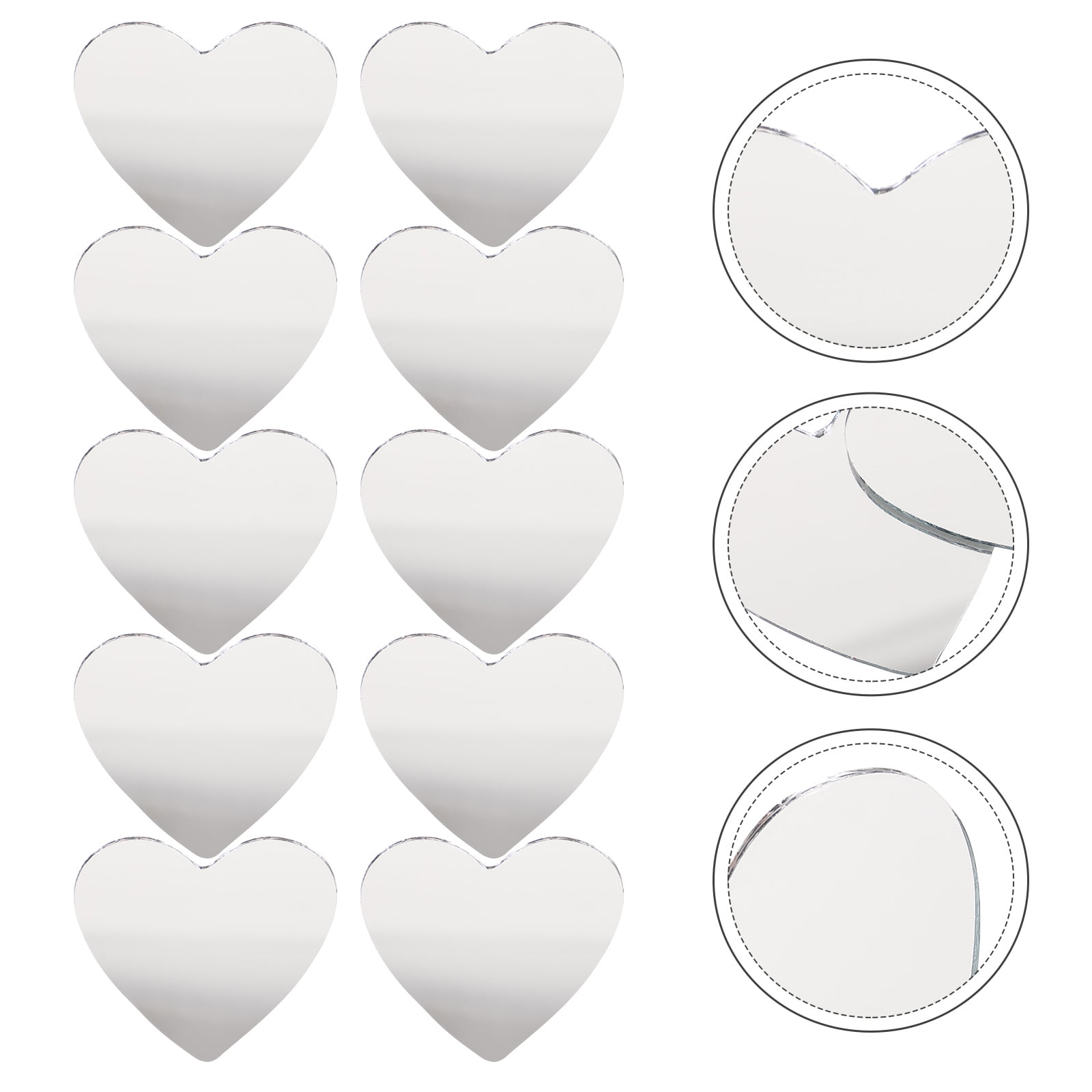 20 craft mirror pieces Heart Mirror Tiles for Crafts Mirrors Craft DIY ...