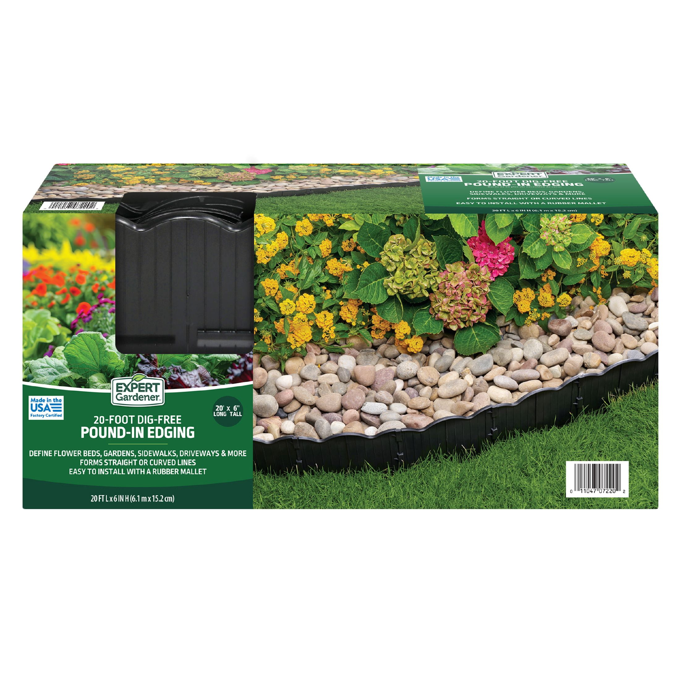 Expert Gardener 6" x 20' Scallop Black Plastic Garden Border Edging ...