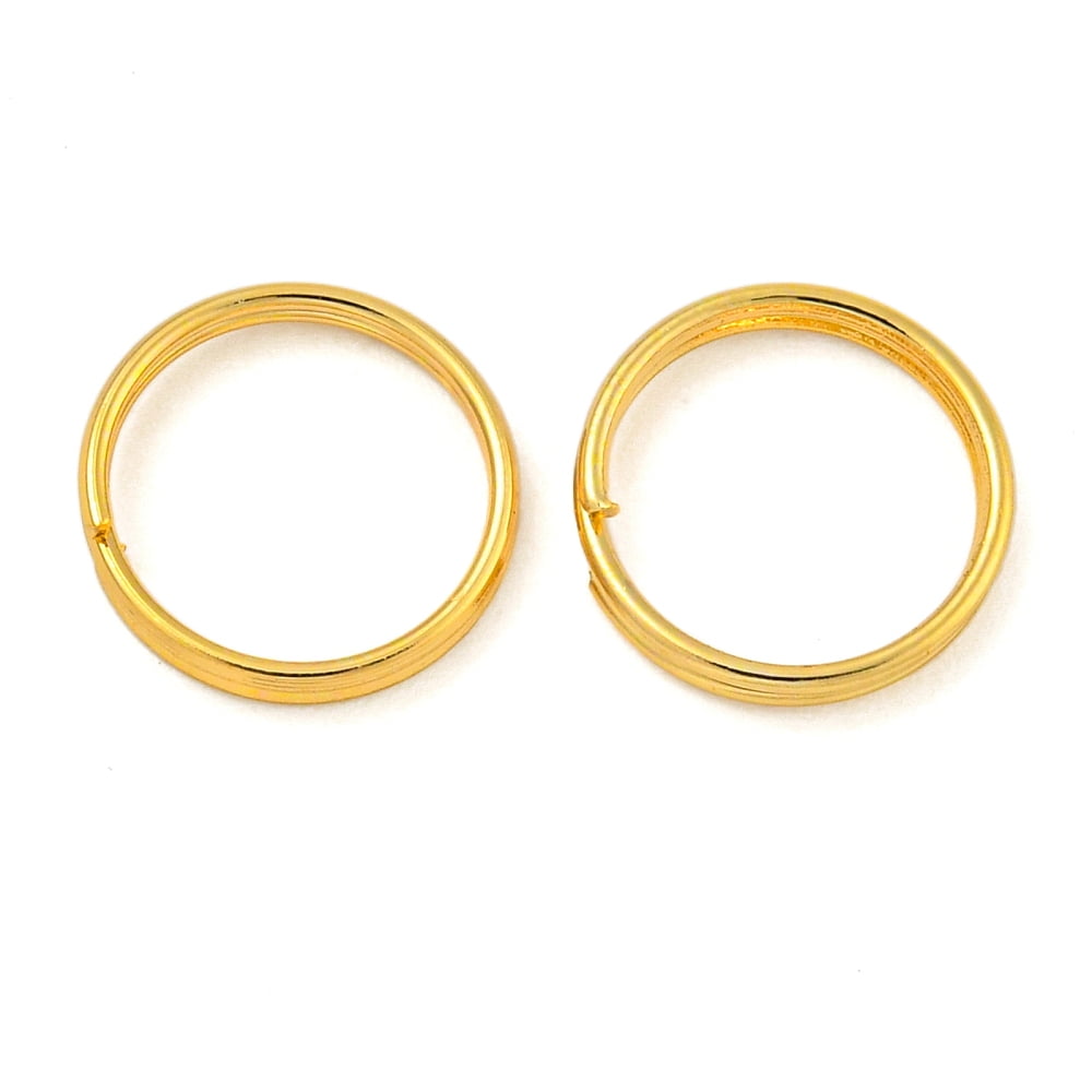 20 g Brass Split Rings Double Loops Jump Rings Real 18K golden Plated ...