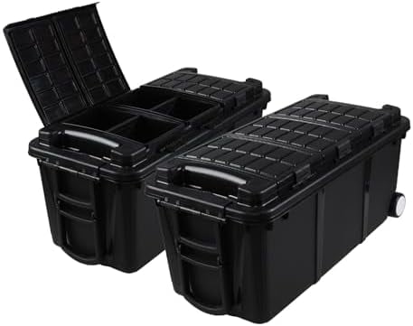 20 gallon Large Storage Bin with Removable Compartment, Industrial ...