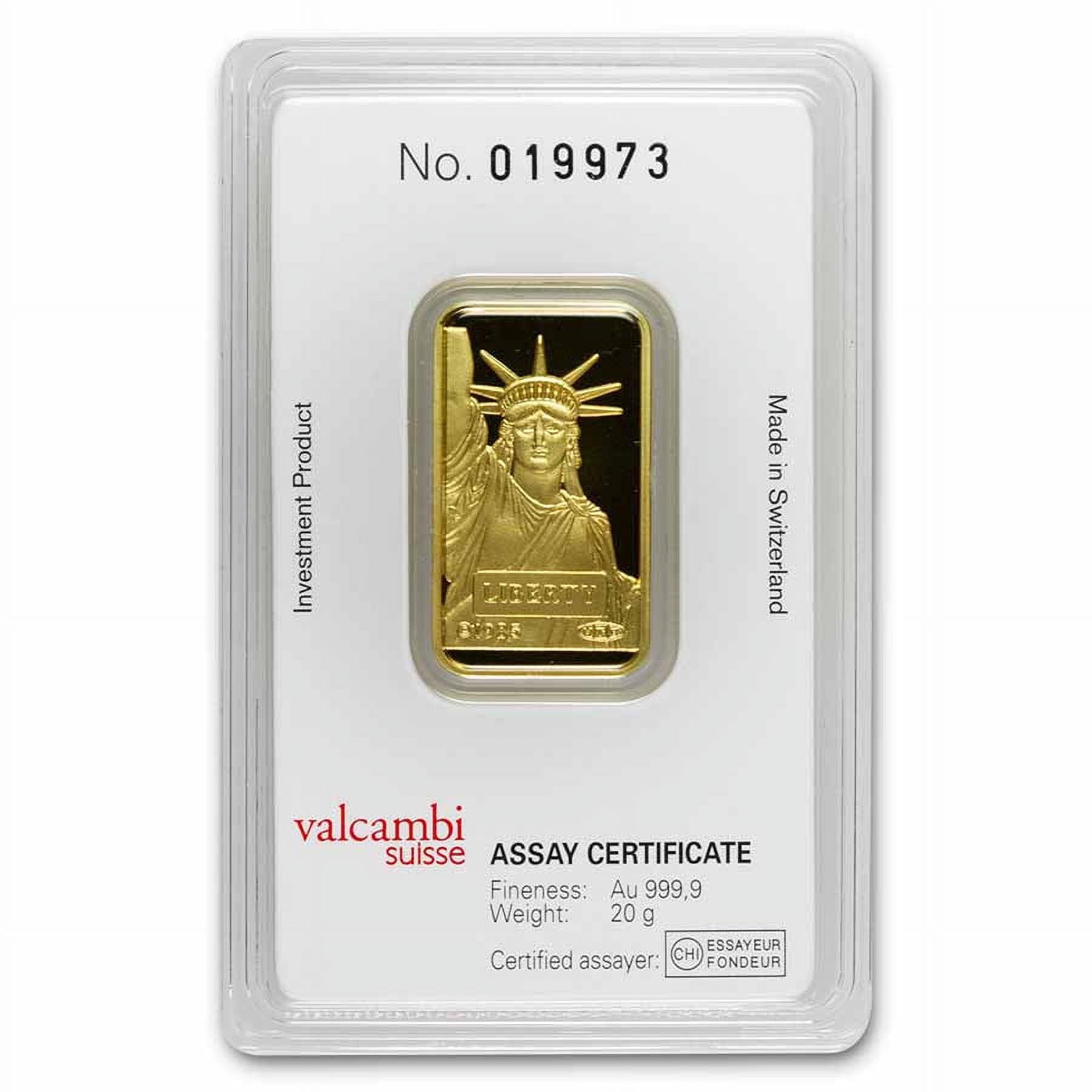 20 gram Gold Bar - Credit Suisse Statue of Liberty (New Assay ...