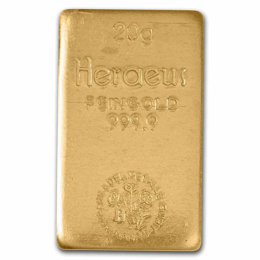 20 gram Gold Bar - Heraeus (Hanau, Germany, w/Flower) - Walmart.com