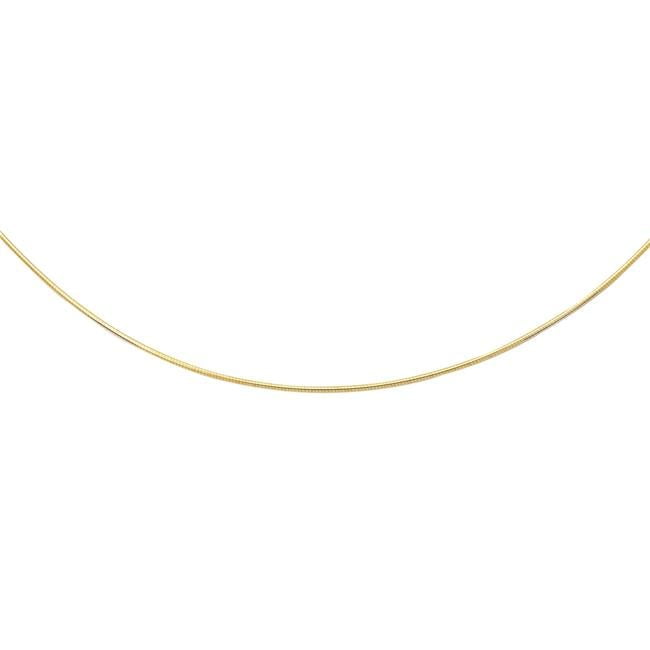 20 in. 14K Yellow Gold Round Omega Chain with Pear Shaped Lobster ...