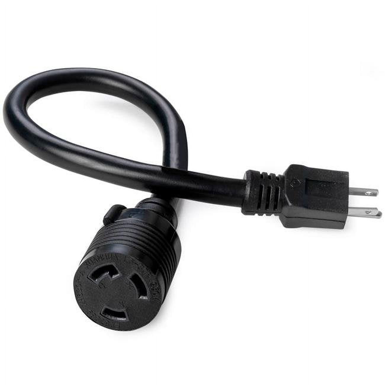 20 in. 15 Amp Adapter Cord Standard US Plug Male & 30 Amp Locking ...