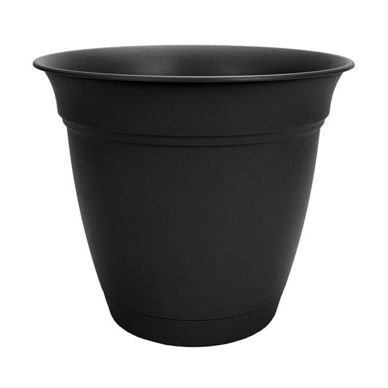 20 in. Attached Saucer Eclipse Pot - Black - Walmart.com