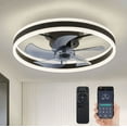 ANTOINE 20 in. Black Low Profile Flush Mount LED with Remote and APP ...