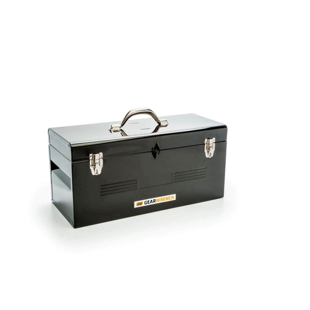 20 in. Black Steel Tote Box with Organization Tray - Walmart.com