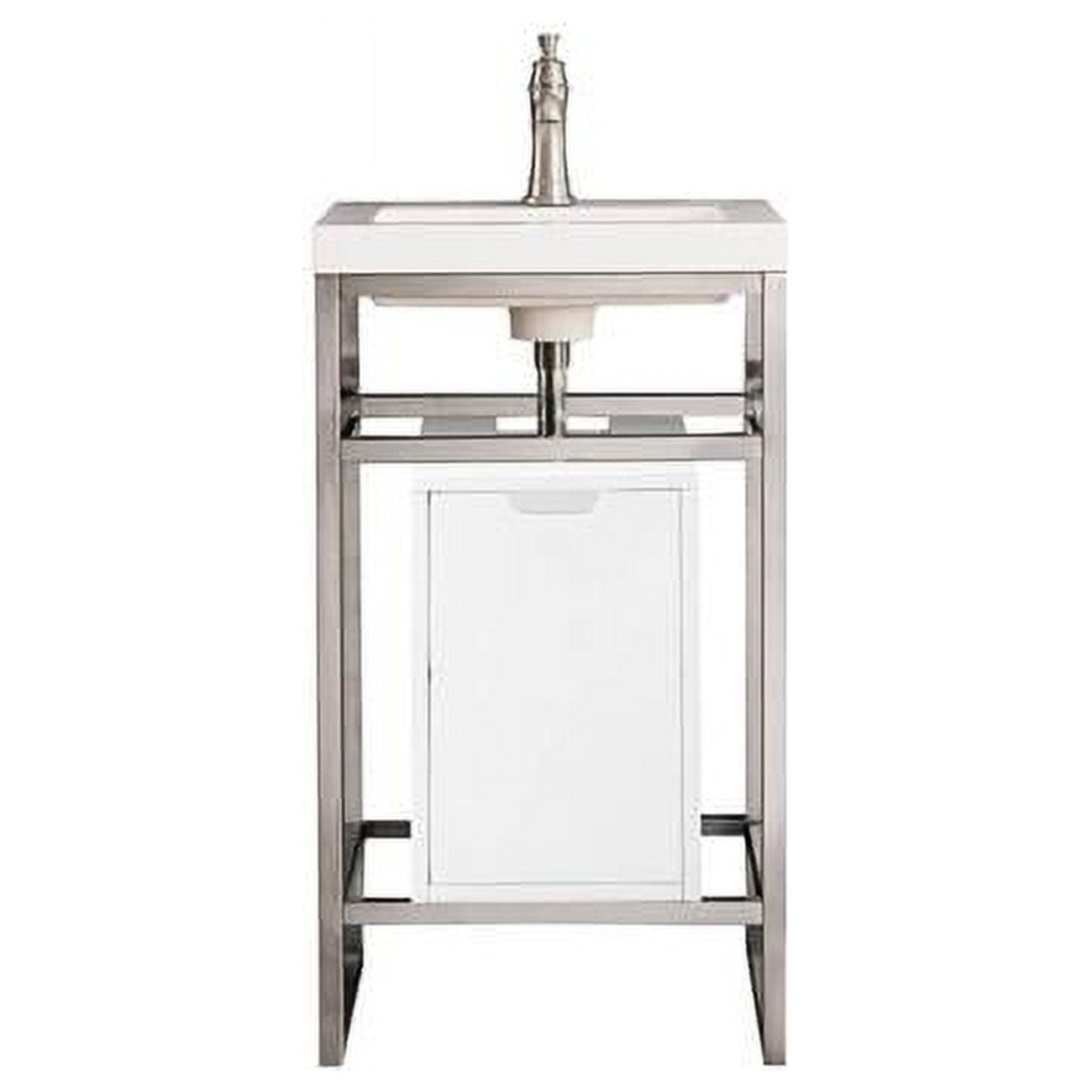 20 in. Boston Stainless Steel Sink Console & Storage Cabinet with ...