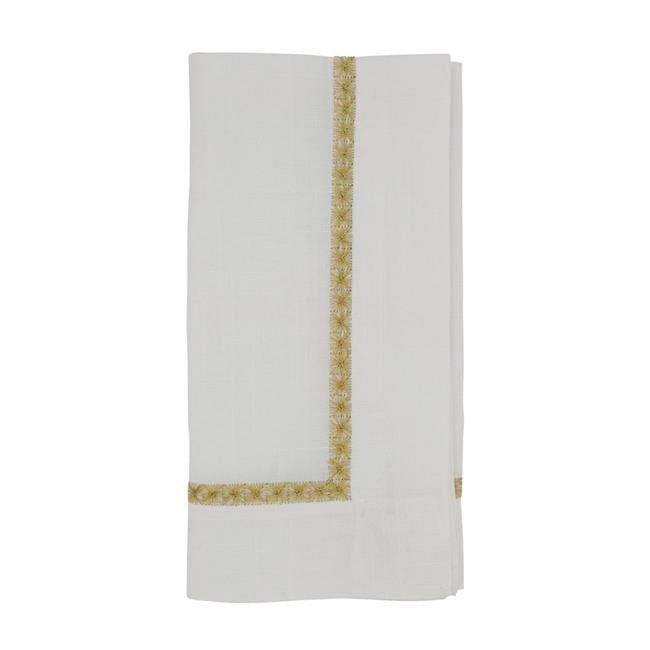 20 in. Embroidered Border Napkin, Gold - Set of 4 - Walmart.com