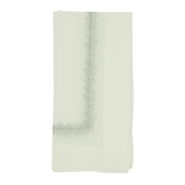 20 in. Embroidered Border Square Table Napkins, Silver - Set of 4 ...