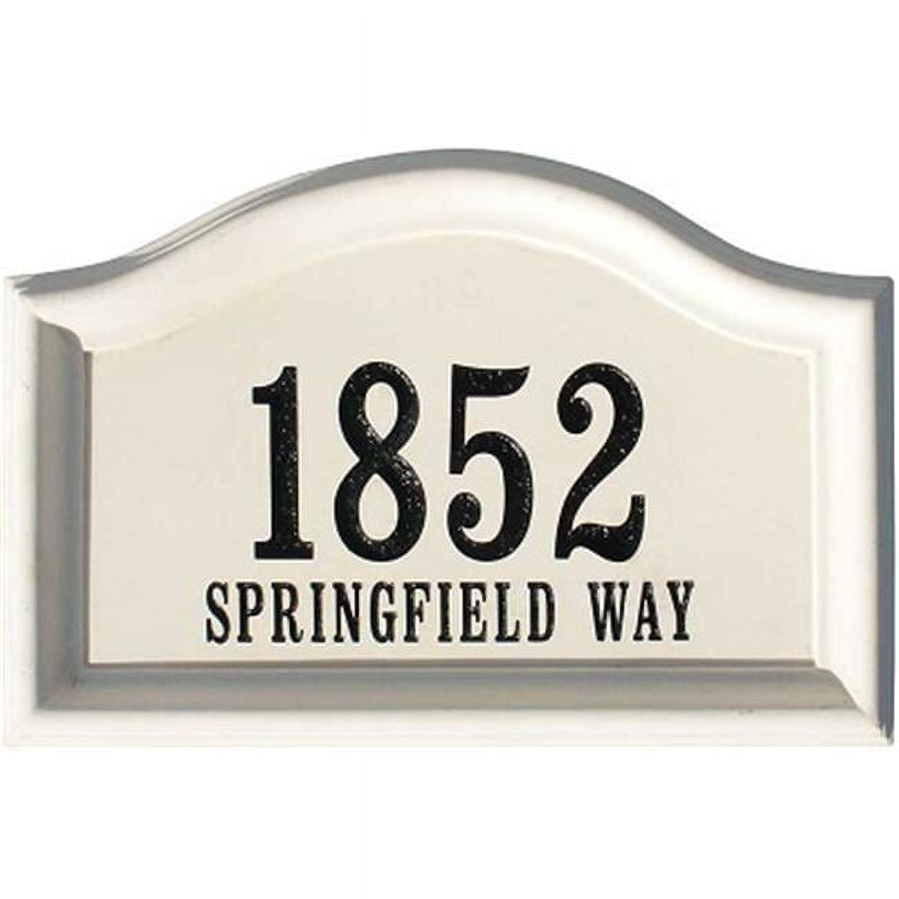 20 in. Engraved Arch Travertine Style Cast Concrete Address Block in ...