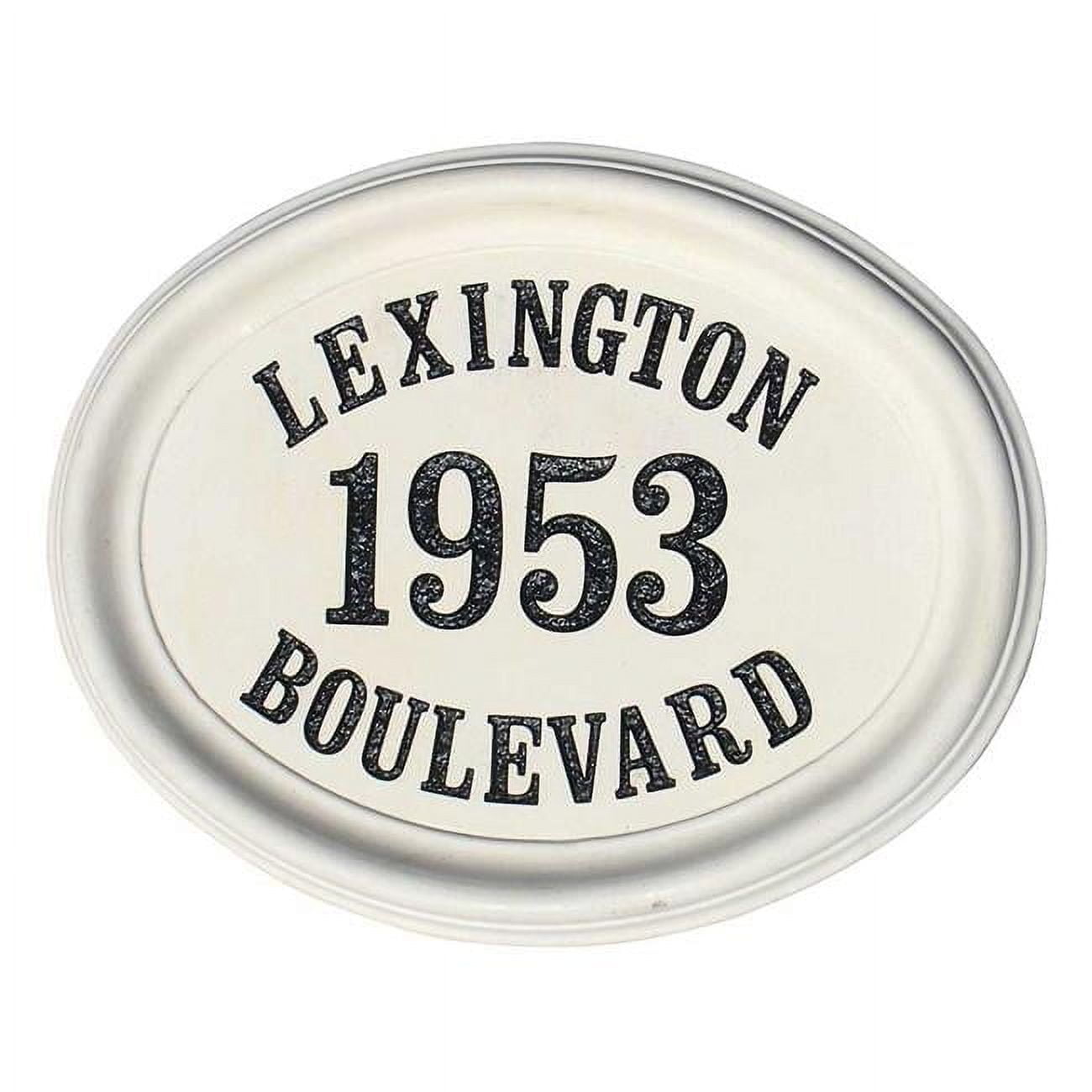 20 in. Engraved Oval Cast Concrete Address Block in Cream Color ...