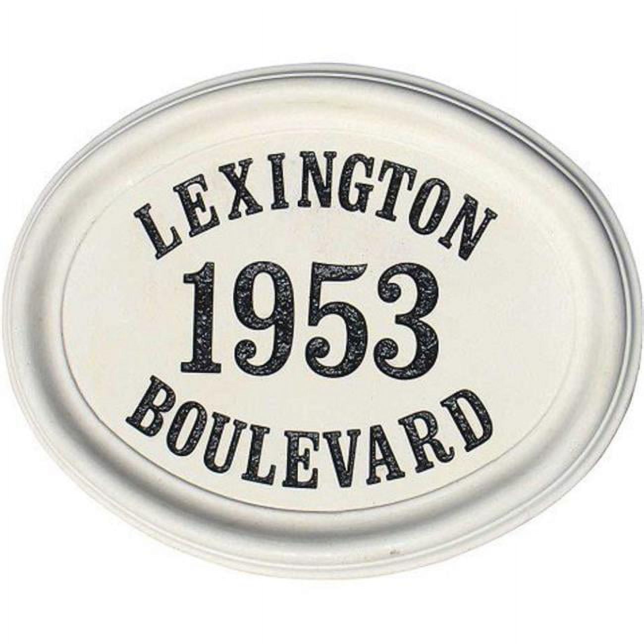 20 in. Engraved Oval Travertine Style Cast Concrete Address Block in ...