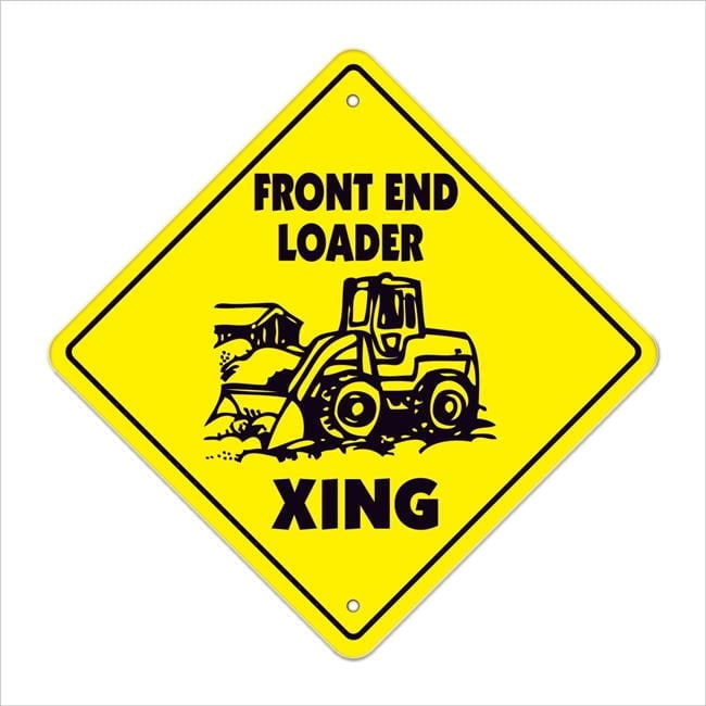 20 in. Front End Loader Xing Zone Xing Crossing Sign - Walmart.com