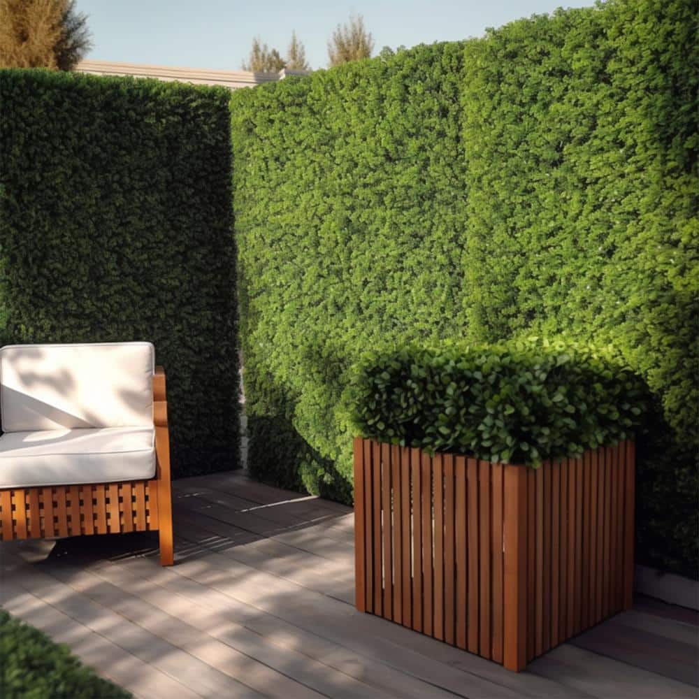 20 in. H x 20 in. W 12 Pcs Artificial Boxwood Hedge UV-Proof Grass Wall ...