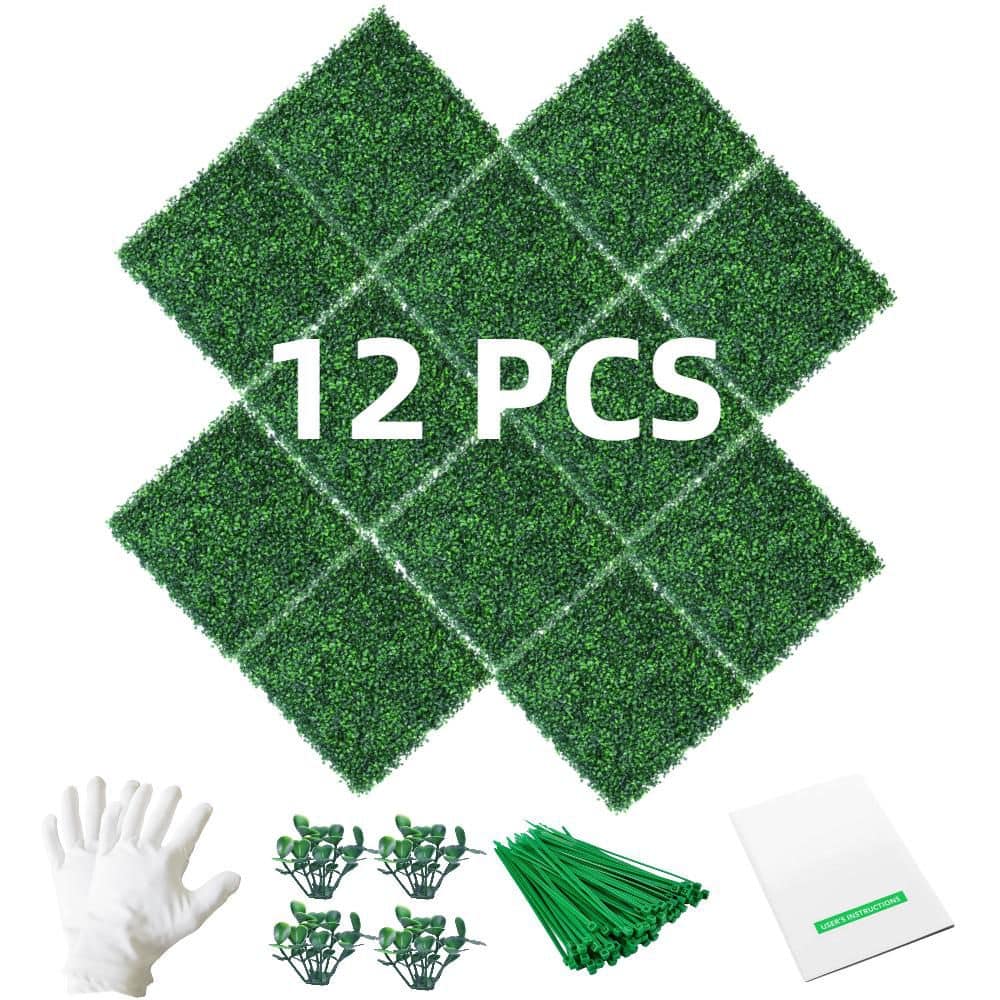 20 in. H x 20 in. W Artificial Boxwood Hedge UV-Proof Greenery Panels ...