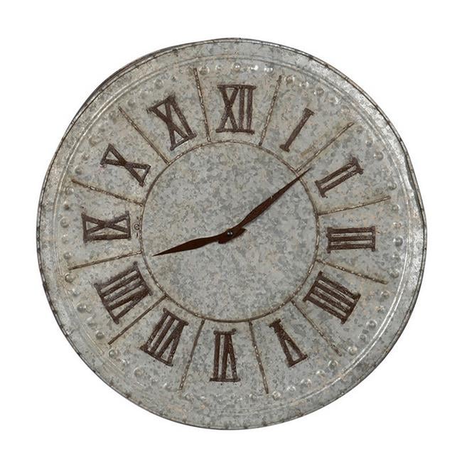 20 in. Metal & Roman Numerals Classic Round Wall Clock, Vintage Gray ...
