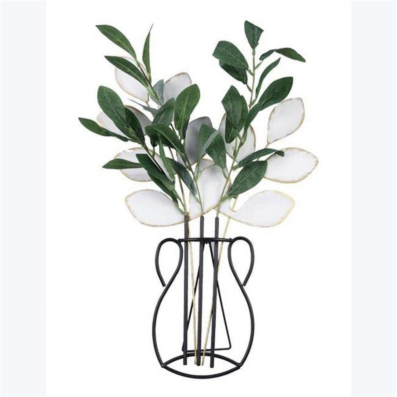 20 in. Metal Wire Vase Wall or Table Decor with Metal Leaves - Walmart.com